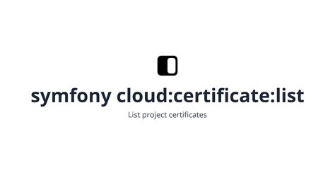 Symfony Cloudcertificatelist Fig