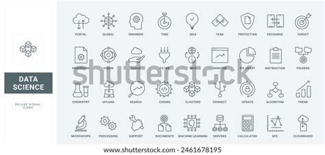 Outline Symbols Digital Algorithm Ai Research Stock Vector Royalty Free 2461678195 Shutterstock