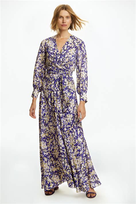 Print Crepe De Chine Wrap Dress Multicolor Ch Carolina Herrera United