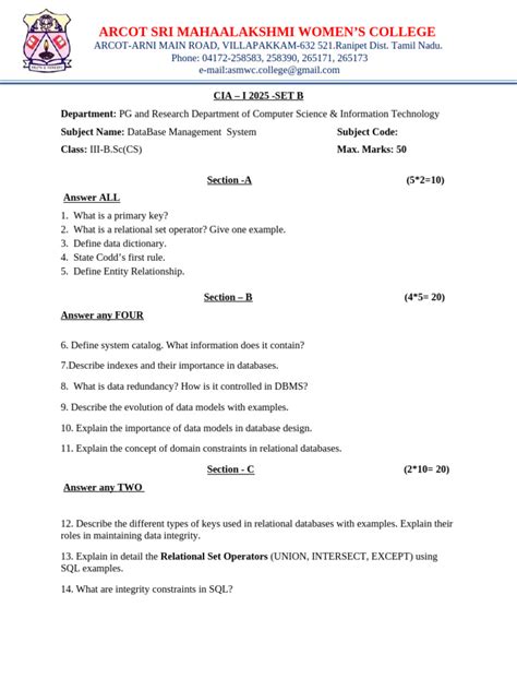 Dbms Set B Pdf