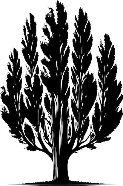 Premium Vector Poplar Tree Tree Vector Black Color Silhouette
