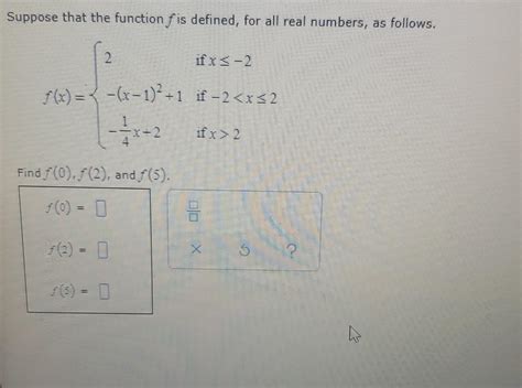 Solved Suppose That The Function F Is Defined For All Real Chegg Com