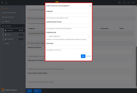 External Integration Documentation Softools