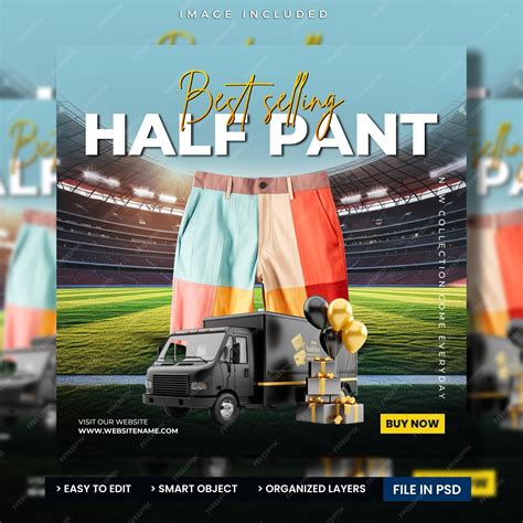 A Post For Best Selling Half Pant Ads Promotion Template Premium Ai