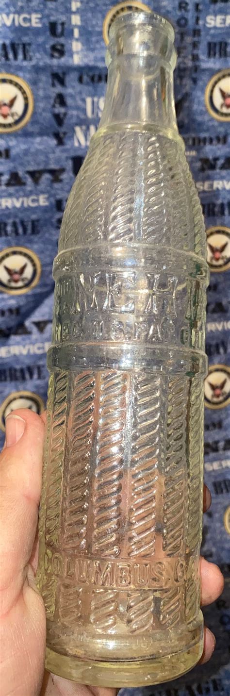 Antique Embossed Nehi Beverages Soda Bottle March 3rd 1925 9 Fluid
