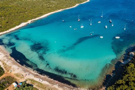 Premium Photo Aerial View Of The Sakarun Beach On Dugi Otok Croatia