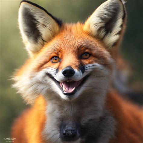 Premium Ai Image Fox Smiling