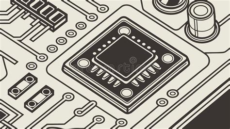 Computer Chip Closeup Technology And Microelectronics Illustration Vector Design Generative Ai