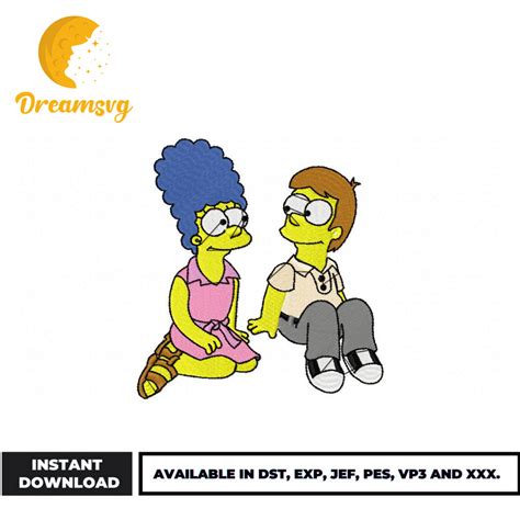 Marge And Homer Embroidery Design Dreamsvg Store