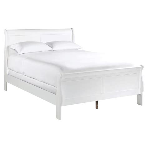 Pemberly Row Traditional Engineered Wood Full Sleigh Bed In White