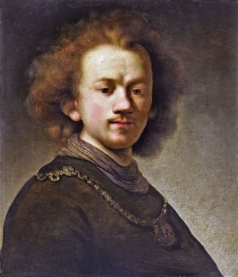 Rembrandt Self Portrait Cat 16 [~1630] With A Golden Chain