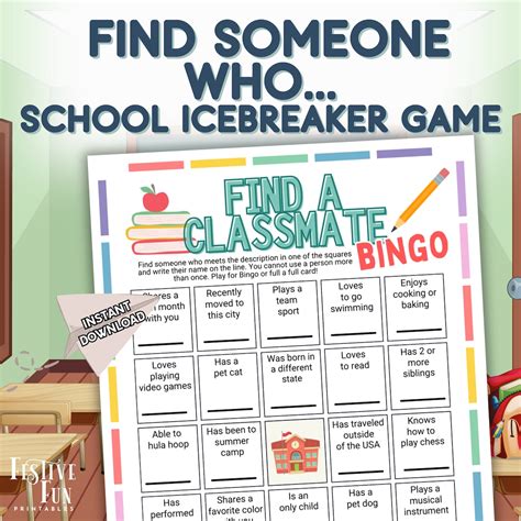 Back To School Classmate Bingo Game First Day Of School Icebreaker