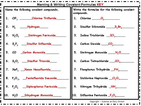 Naming Rules Worksheet 1 Answer Key Covalent Compounds Solved Mixed