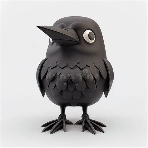 3d Cartoon Character Of Cute Crow Stock Illustration Illustration Of Style Bird 274699385