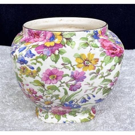 Royal Winton Summertime Chintz Square Jam Jar No Lid Vase Vessel Etsy