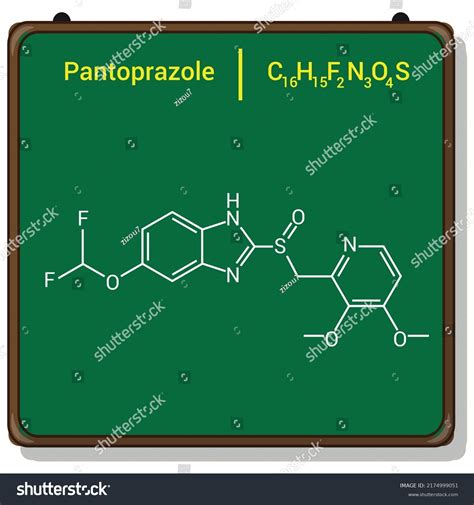 Chemical Structure Pantoprazole C16h15f2n3o4s Stock Vector Royalty