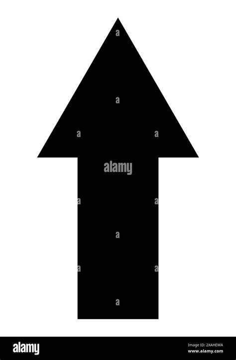 Arrow Pointing Straight Shape Symbol Black And White Vector Silhouette