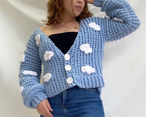 Cloud Knit Cardigan Chunky Cloud Cardigan Hand Knitted Cloud Cardigan
