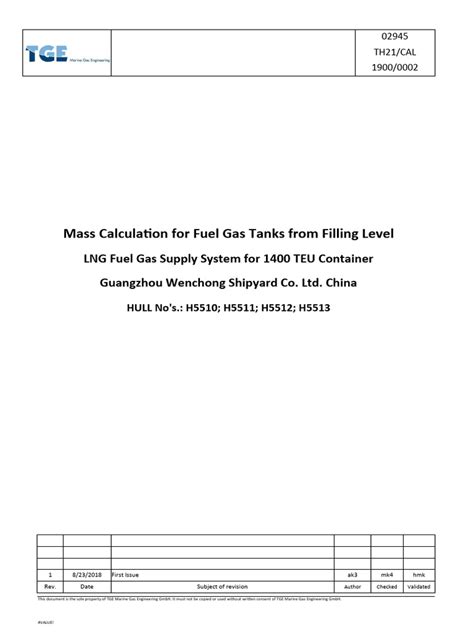 Mass Calculation For Lng Pdf Density Liquefied Natural Gas