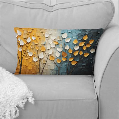Design Art Forest Yellow Wood Collage Iv Forest Printed Throw Pillow