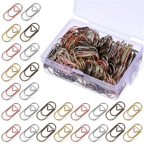 Masteelf 200 Pcs Heart Paper Clips Paperclips Binder Clips Small Paper Clips Cute Paper Clips