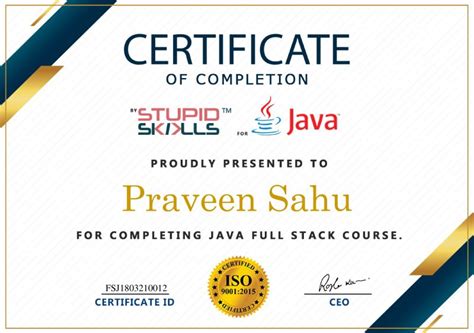 praveen sahu on linkedin java fullstackjavadeveloper stupidskills certificateofcompletion…