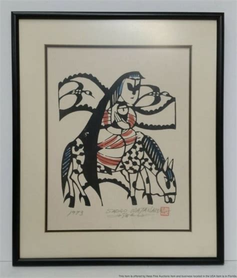 Vintage Sadao Watanabe Japanese Color Woodblock Print 1973 Mary And
