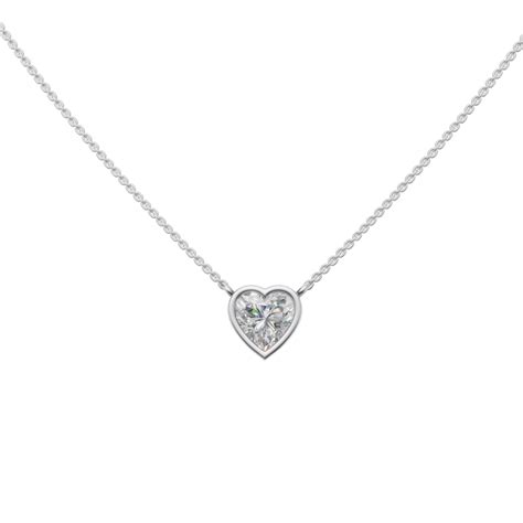Bezel Set Heart Shaped Diamond Pendant Rosecut