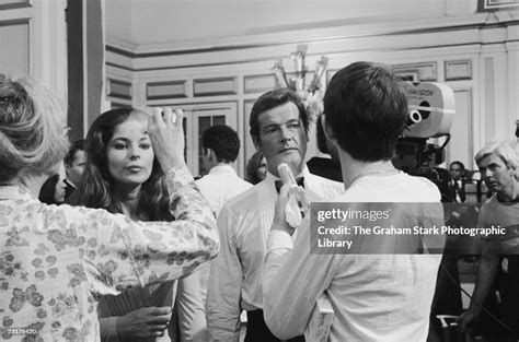 British Actors Barbara Kellerman And Roger Moore Being Cooled By Crew News Photo Getty Images