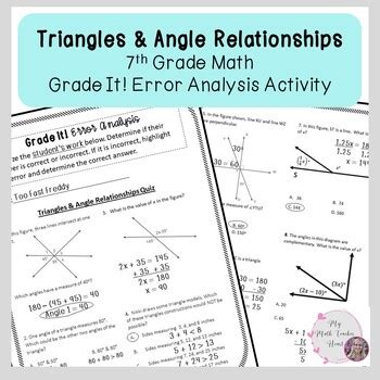 Grade It Error Analysis Triangles Angle Relationships TPT
