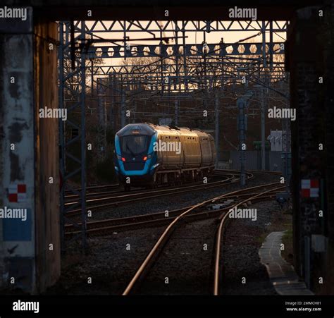 First Transpennine Express Class 397 Electric Train On The West Coast Mainline Glinting In The