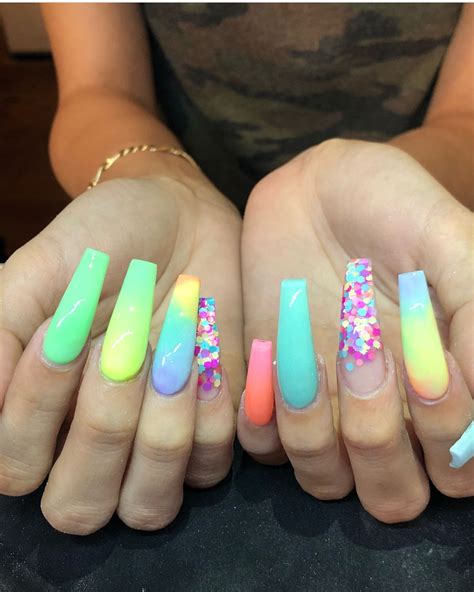 Long Nail Designs Colorful Atika Nanda