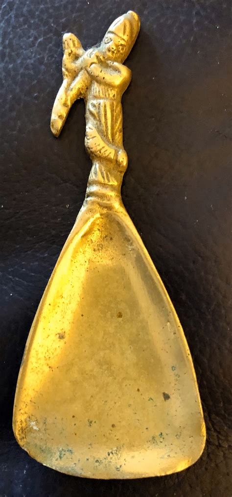 Vintage Brass Pixie Tea Incense Spoon Caddy Spoon Pagan Witchcraft
