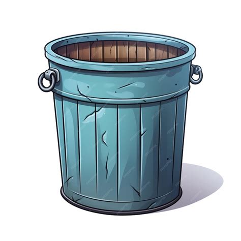 Ilustración De Dibujos Animados 2d De Bote De Basura Sobre Fondo Blanco