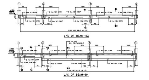 Details Of Longitudinal Section Of Beam Were Given In This Autocad 2d Dwg Drawing File Download