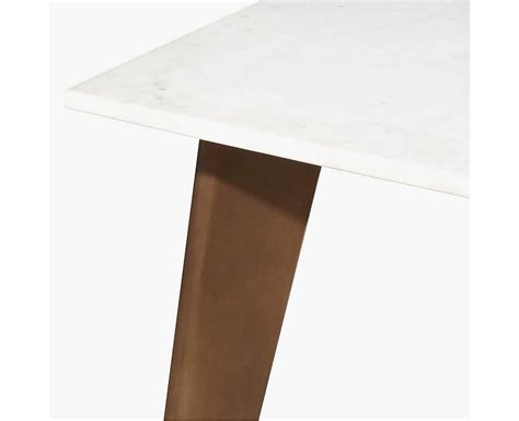 Harper Brass Dining Table With Marble Top Cb2 Uae
