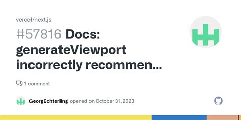 Docs Generateviewport Incorrectly Recommends Using Generatemetadata For Async Support · Issue