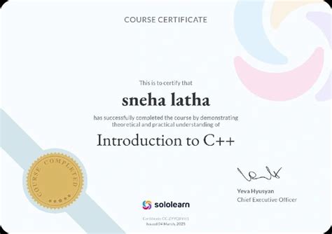 C Sololearn Codingjourney Keeplearning Softwaredevelopment Sneha A