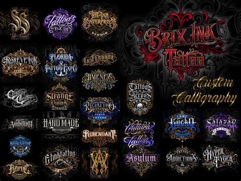 Custom Gothic Blackletter Logo Lettering And Monogram Tattoo Shop Logo