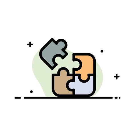 Jigsaw Puzzle Science Solution Business Flat Line Filled Icon Vector