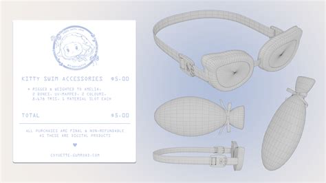 ˗ˏˋ Kitty Swim Accessories﹒vrchat Asset﹒୨ৎ By Pseudollnym Jinxxy