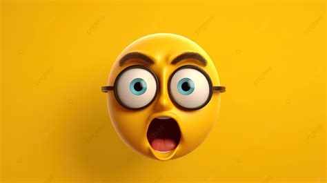 놀란 이모티콘 얼굴의 3d 렌더링 행복한 이모티콘 이모티콘 얼굴 미소 이모티콘 배경 일러스트 및 사진 무료 다운로드 Pngtree