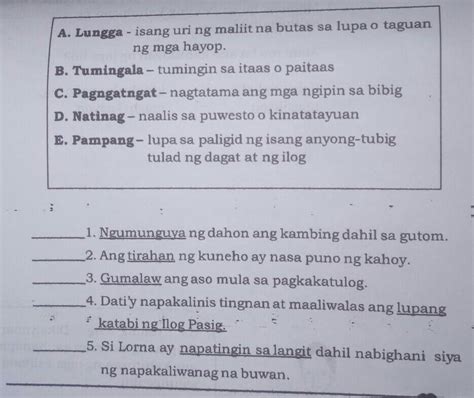B Panuto Ibigay Ang Kasingkahulugan Ng Salitang May Linya Sa Bawat