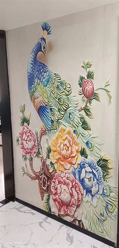 Pvc Peacock Printed Wallpaper At ₹ 60sq Ft Pvc Wallpaper In Indore