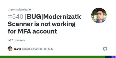 Bug Modernization Scanner Is Not Working For Mfa Account · Issue 540 · Pnpmodernization · Github
