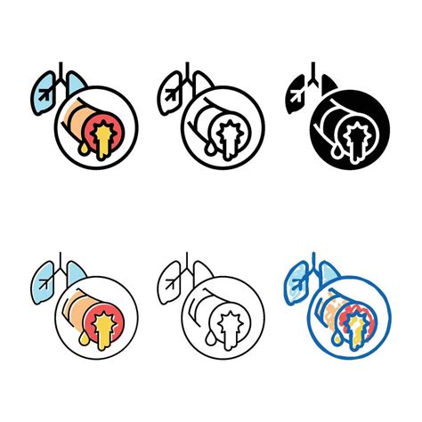 Bronchiectasis Respiratory Variety Disease Color Icon Modern 81233346