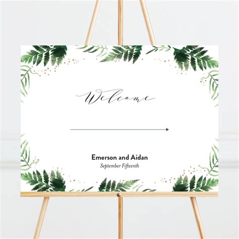 Sparkling Ferns Large Custom Signs By Kristie Kern Minted