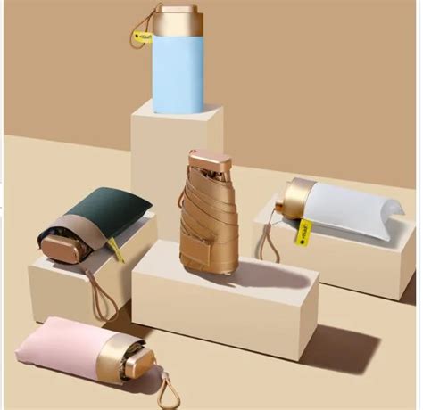 New Flat 5 Fold 6 Bone Small Gold Flat Umbrella Umbrella And Pocket Umbrella Price