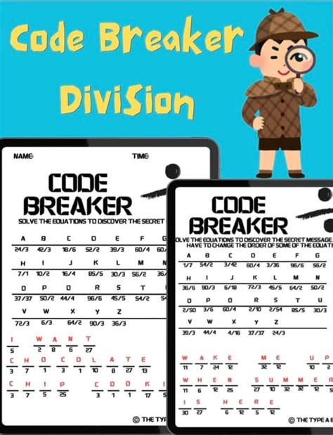 Code Breaker Division By The Type A Educator Tpt