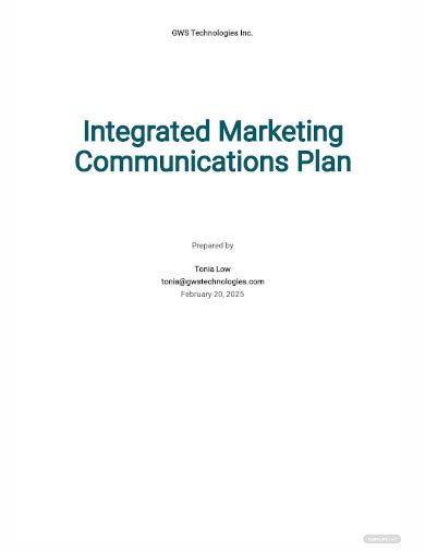 Free 10 Integrated Marketing Communications Plan Samples In Pdf Doc